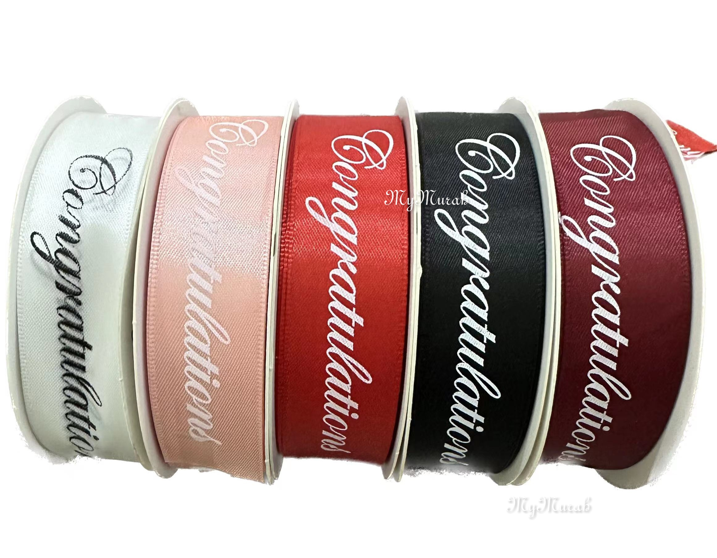 (22M) 2.5CM CONGRATULATION Ribbon Graduation Reben Riben Gift Satin ...