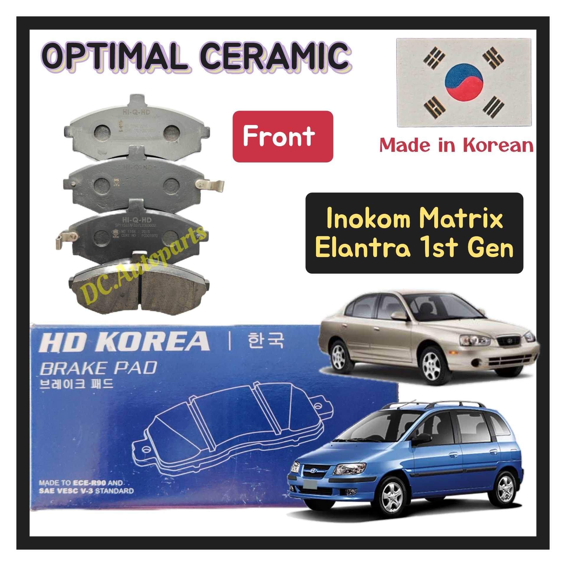 ( MADE IN KOREA ) HD KOREA BRAKE DISC PAD FRONT HYUNDAI MATRIX ELANTRA ...