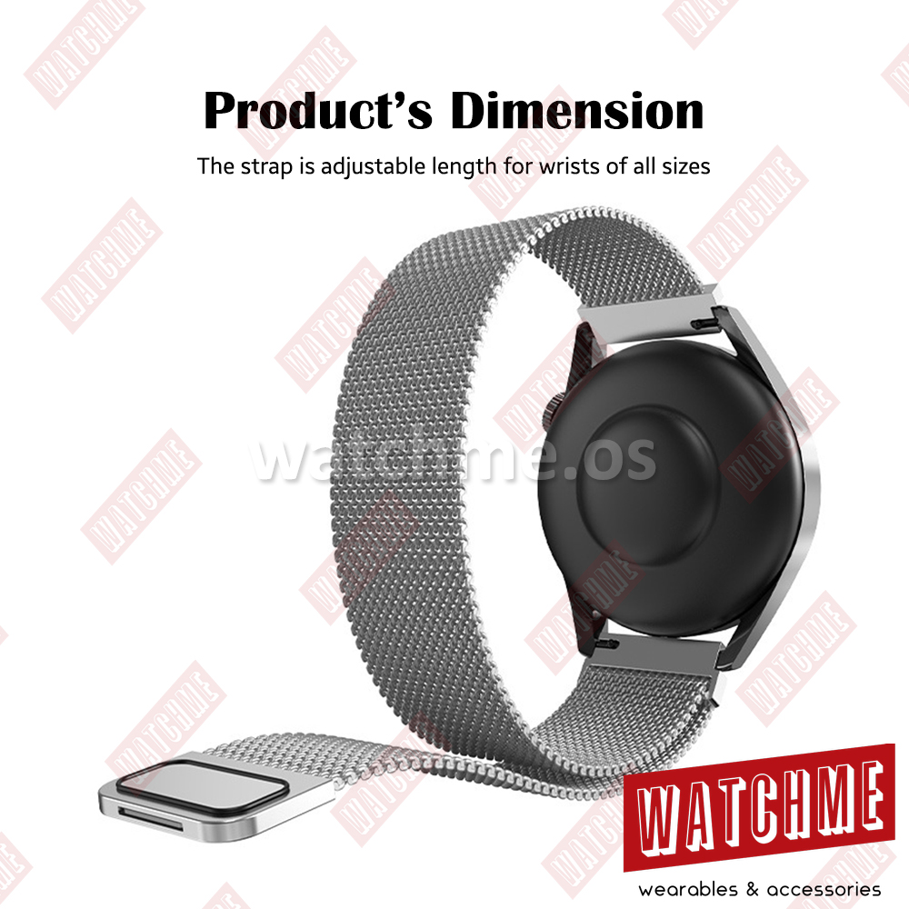 Black Shark Smart Watch Strap, Stainless Steel Milan Loop 22mm ...