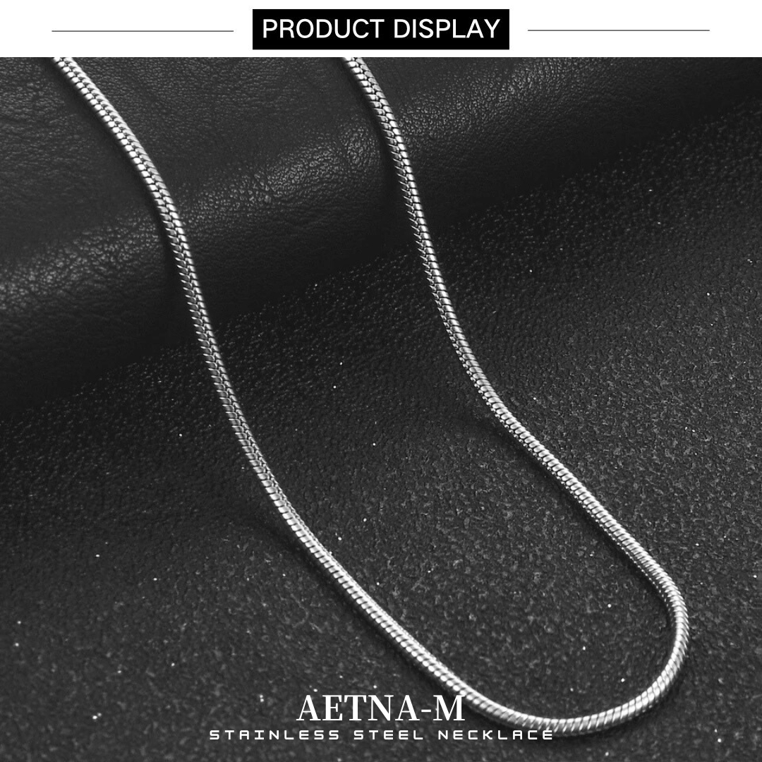 Snake Bone Silver Chain Stainless Steel Necklace Men Women Kalung Tidak ...