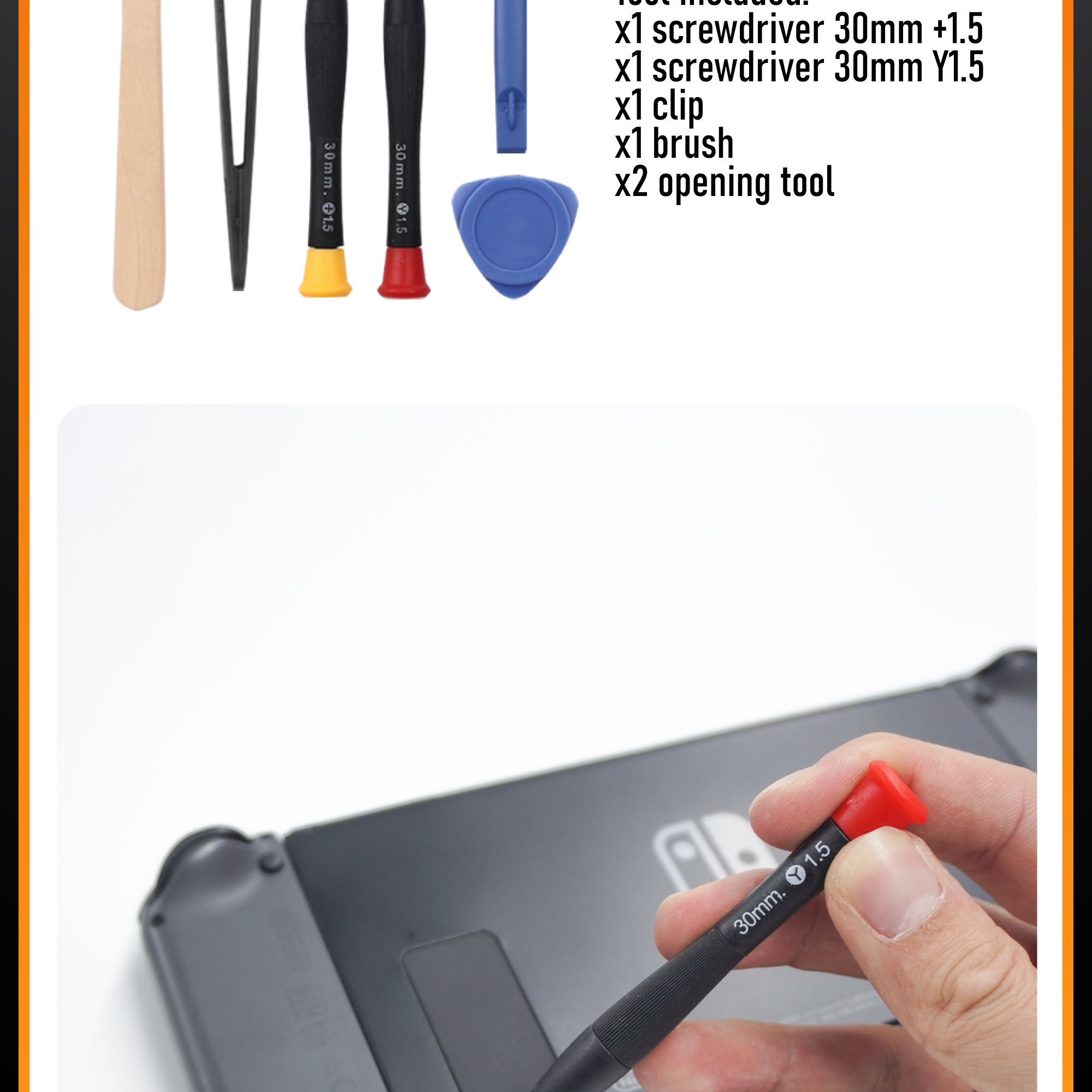 Nintendo Switch Repair Screwdriver Tools Set YX 1.5mm Y-screwdriver & 2 ...