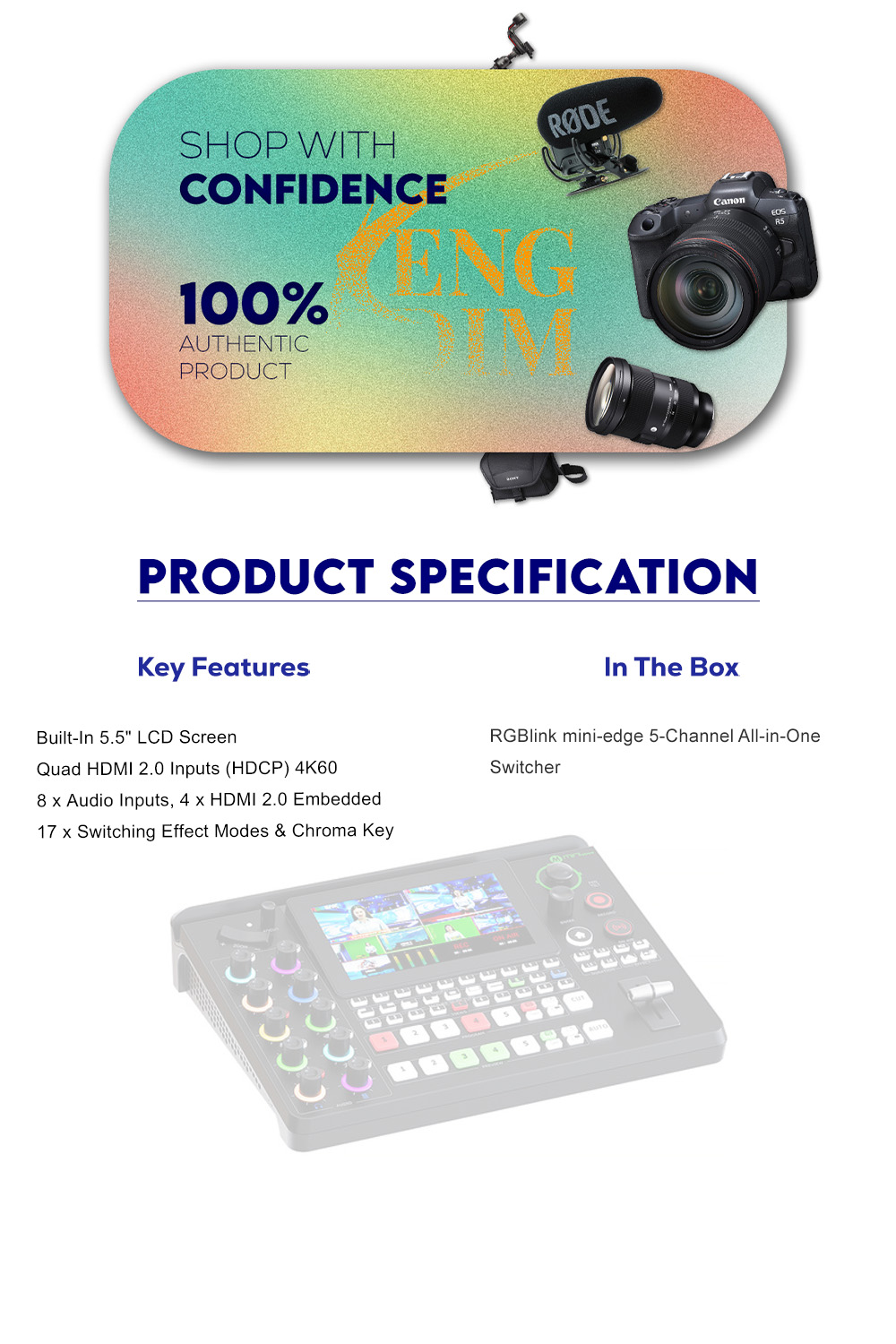 RGBlink Mini-Edge 5-Channel All-in-One Switcher | Shopee Malaysia