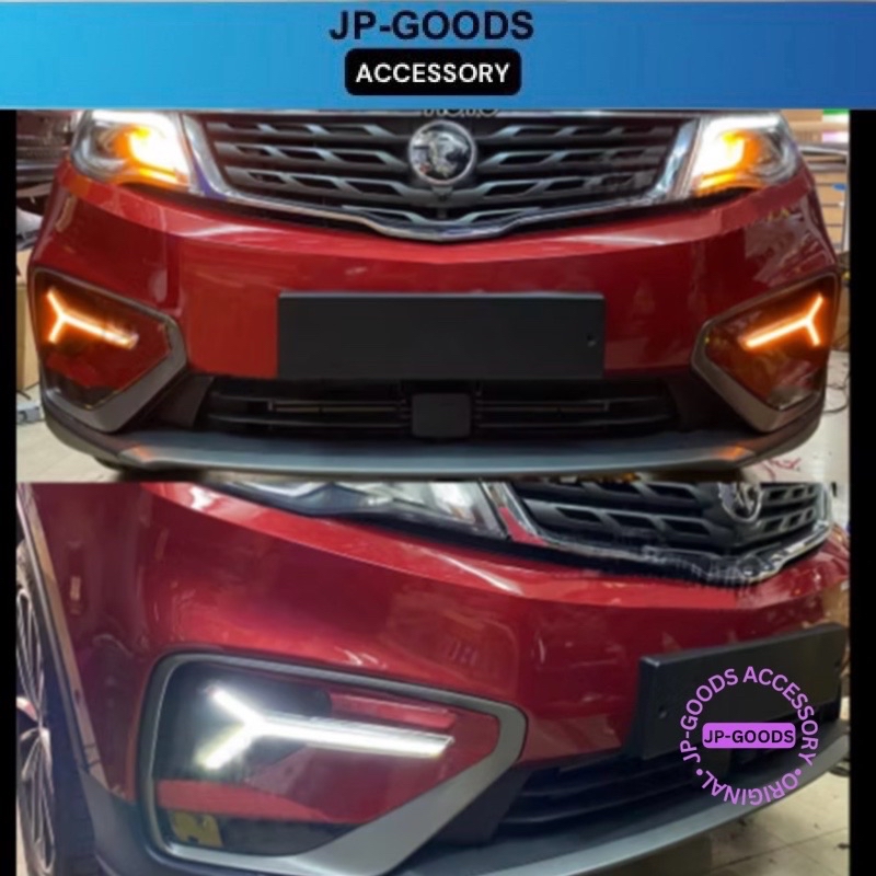Proton X70 LED Front Bumper ARROW DRL Daylight Fog Light Tri-Colour ...