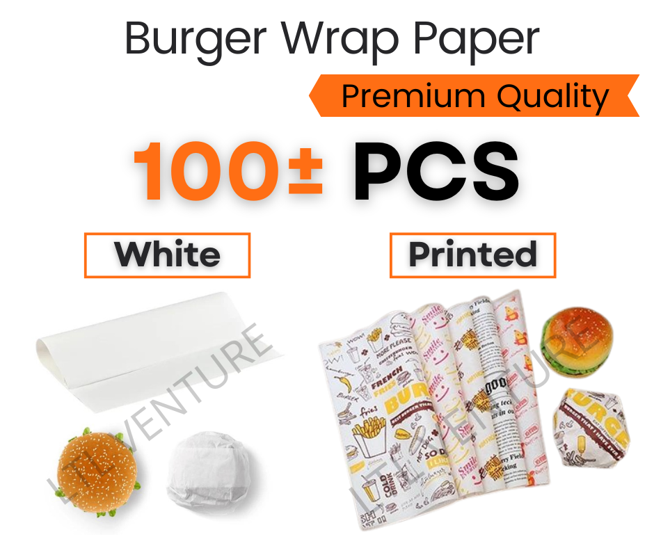 (100Pcs) Burger Wrap Paper Plain/Random Logo/Sheets/Pieces Cap Telefon ...