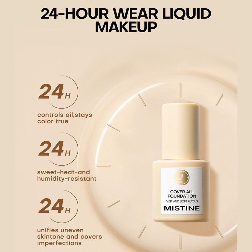 Mistine Cover All Foundation 30g (Limpid And Soft Focus / Mist And Soft Focus) | Shopee Malaysia