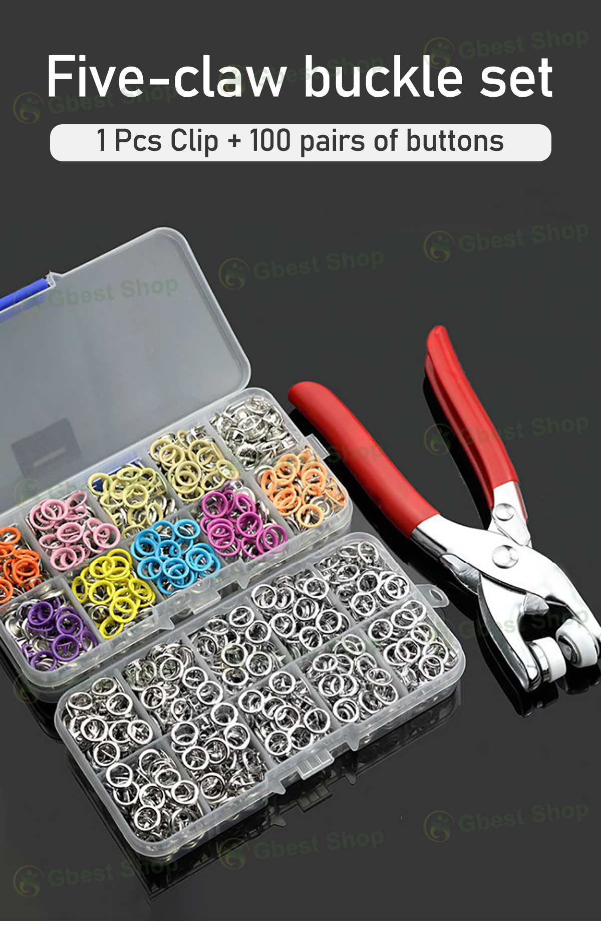 Snap Button Plier Metal Colorful Hollow Five Claw Buckle Installation ...