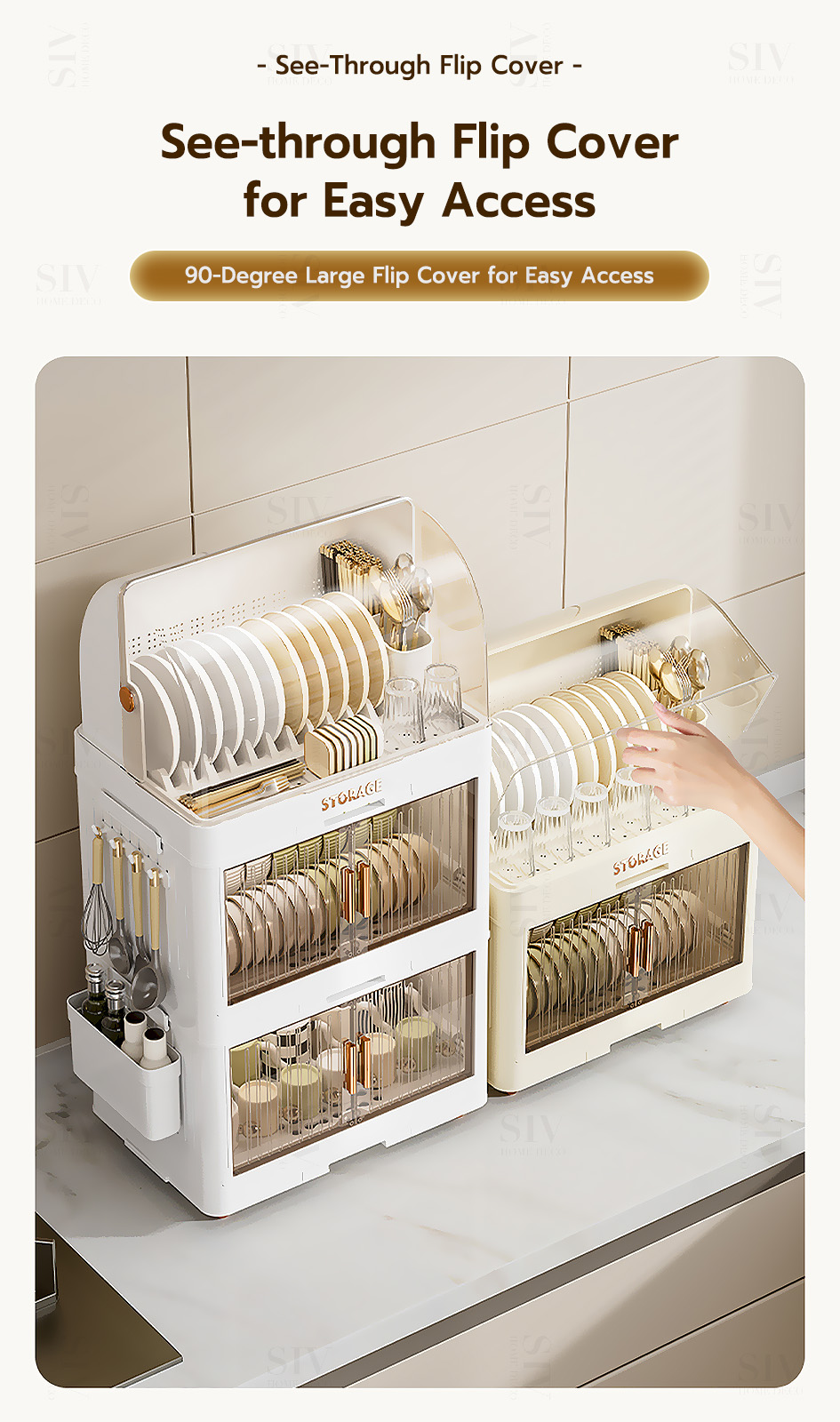 SIV Foldable Double Layer Dish Rack - Eco-Friendly Plastic, Stylish ...