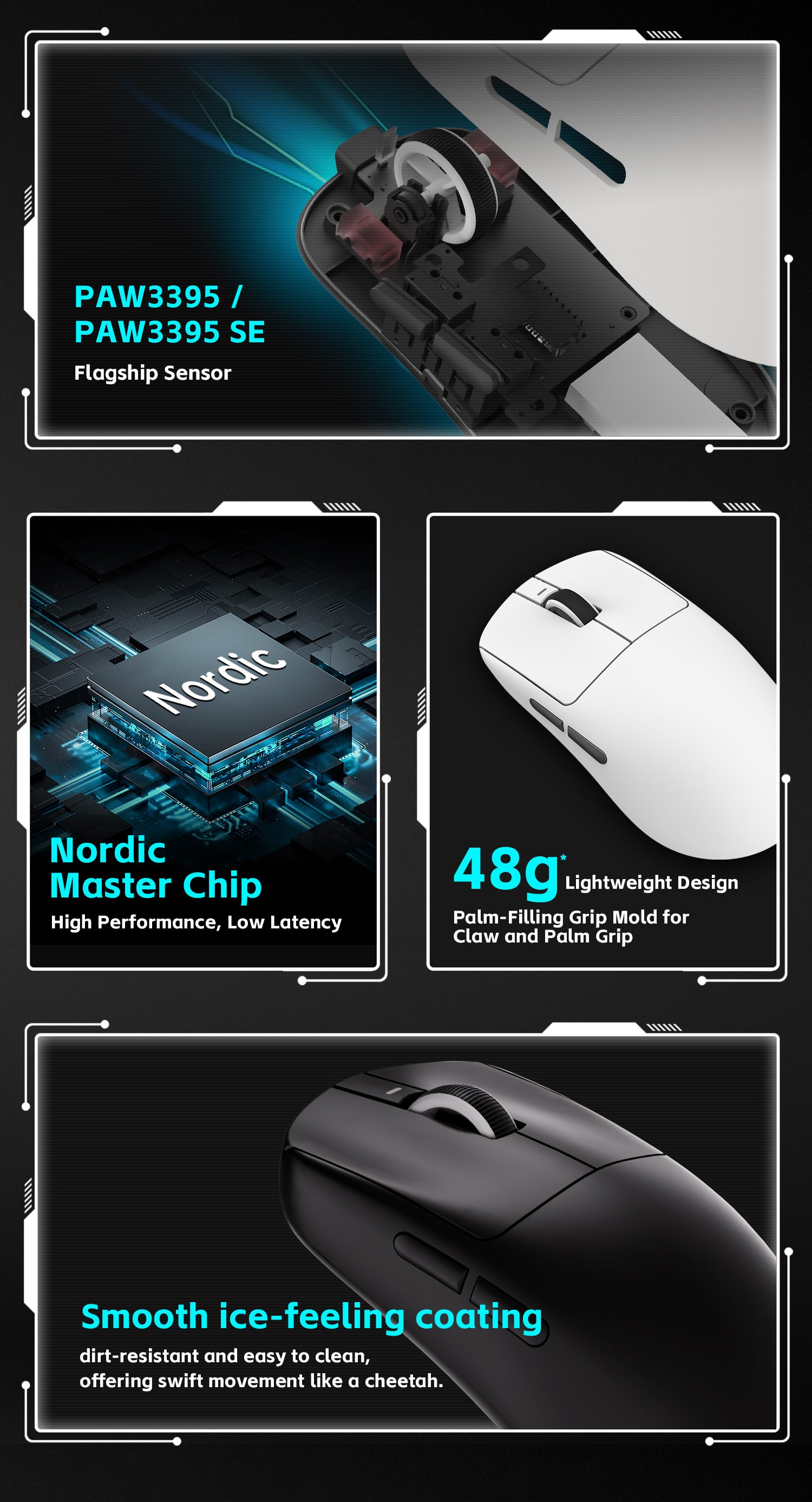 VXE Dragonfly R1 Series Wireless Gaming Mouse with PAW3395 Sensor R1 SE ...