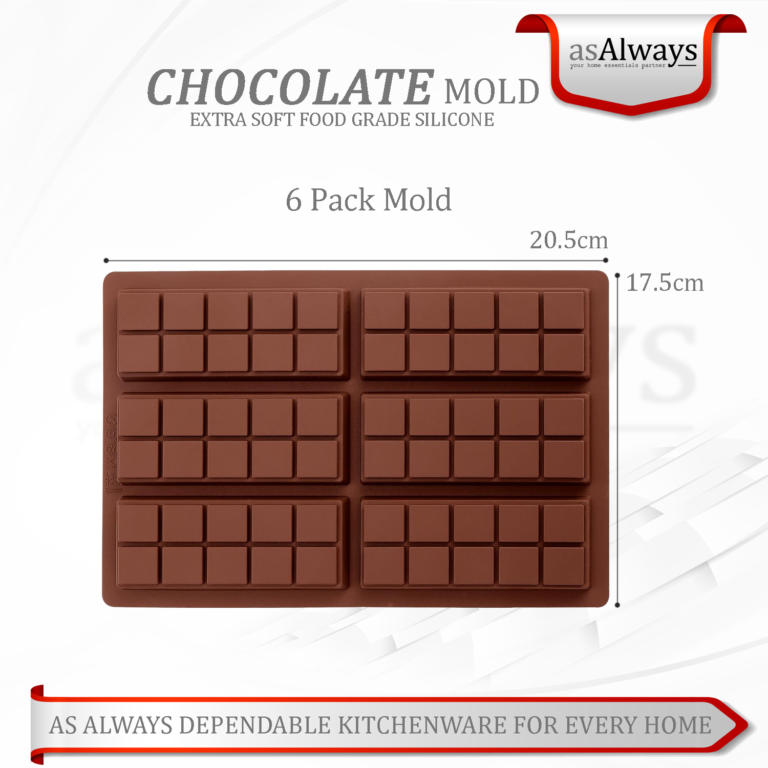 ASALWAYS Silicone Chocolate Mold 巧克力摸具 acuan coklat Bars Making Set ...