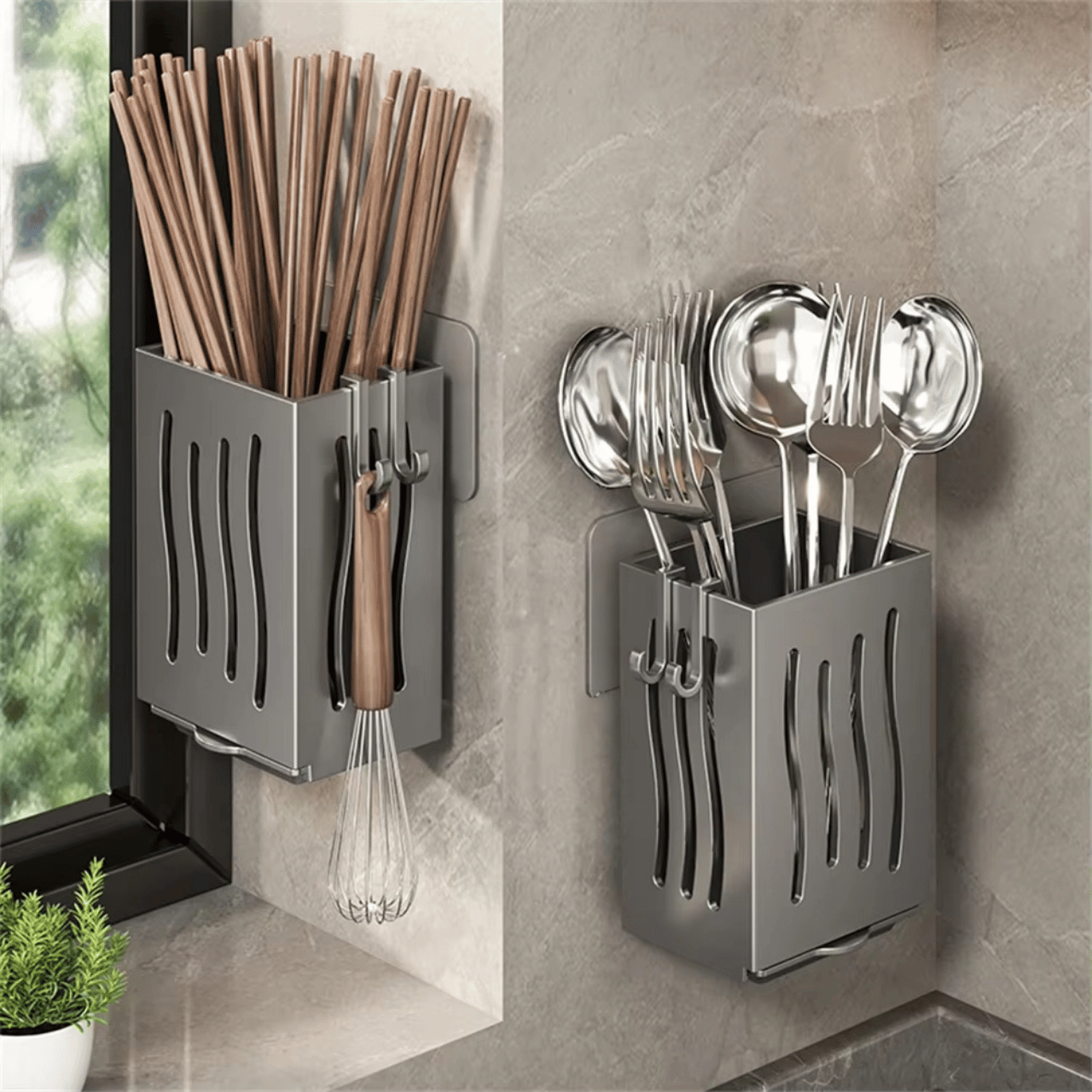 Tradlux Cutlery Spoon Fork Storage Rack Utensil Drying Rack Spoons Wall ...