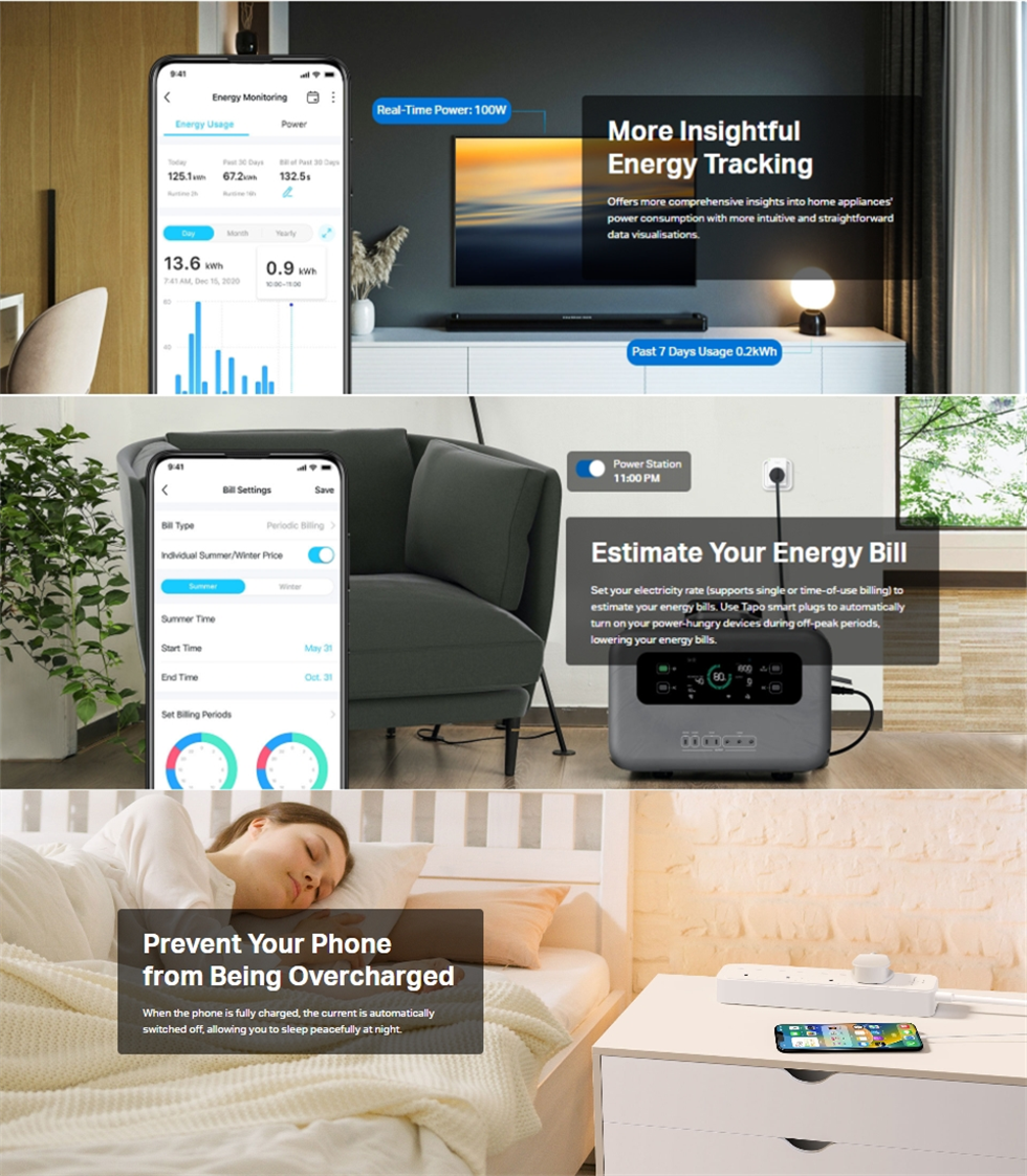 TP-Link Tapo P304M 4 Outlets Smart Wi-Fi Power Strip Extension Plug ...