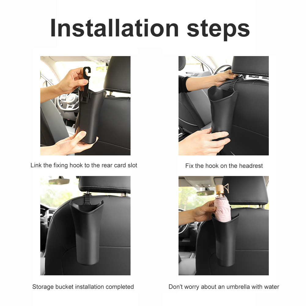 Car Umbrella Holder Barrel ABS Hanging Storage Box Bucket Back Seat ...