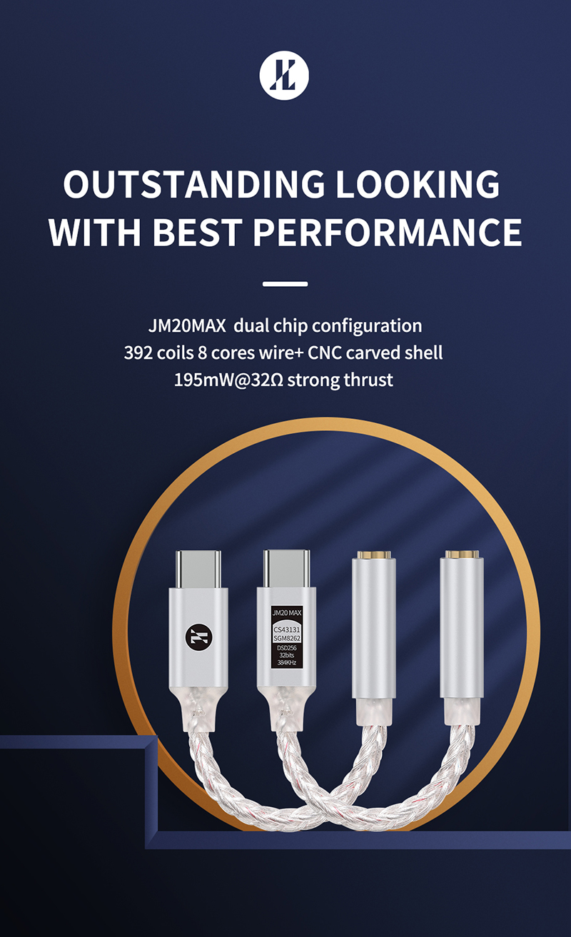 Jcally JM20 Max Portable DAC Type C to 3.5mm Adapter Dongle CS43131 ...