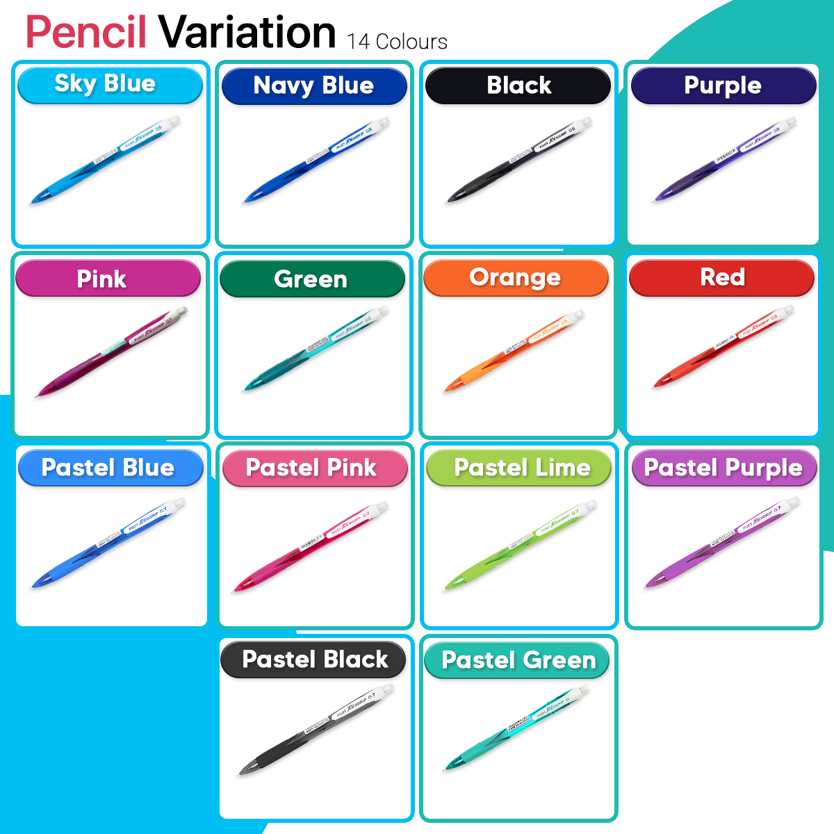 Pilot Mechanical Pencil Rexgrip Pensil Tekan Free Pencil Lead -(1s/Pkt ...