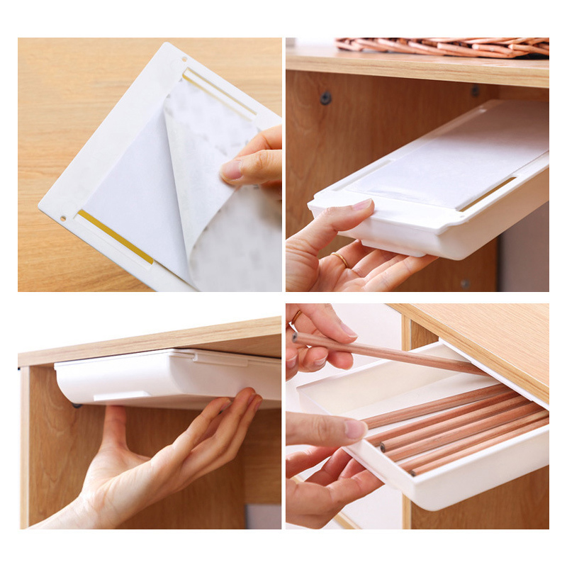 ZENi Portable Hidden Drawer | Under Table Storage Space For Working ...