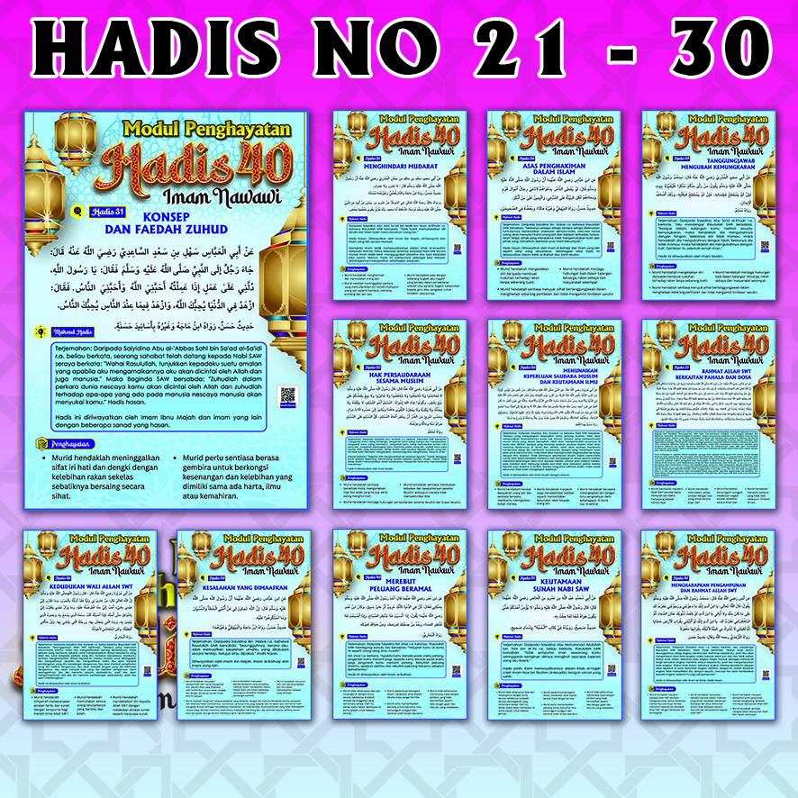 POSTER A4 / A3 MODUL PENGHAYATAN HADIS 40 IMAM NAWAWI | Shopee Malaysia