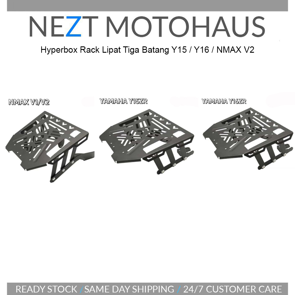 Hyperbox Rack Lipat Tiga Batang Y15 / Y16 / LC V8 / NMAX V1/V2 | Shopee ...