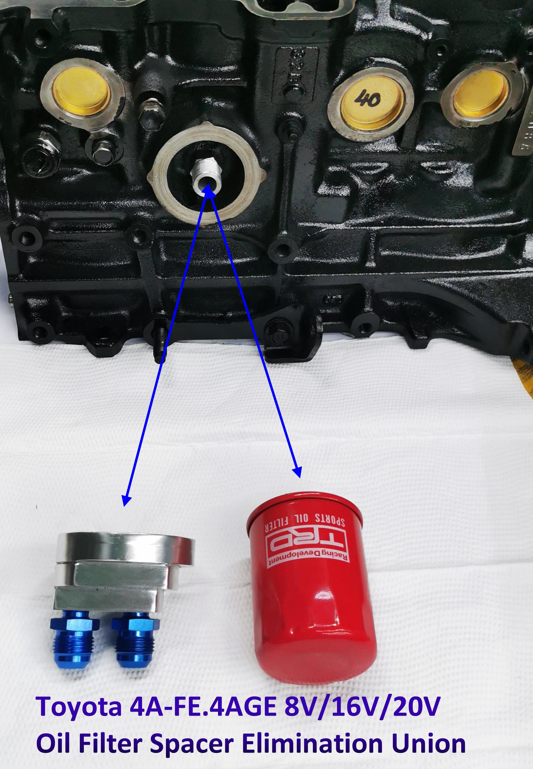 Toyota 4A-FE.4AGE 8V/16V/20V Oil Filter Spacer Elimination Union 3/4 ...