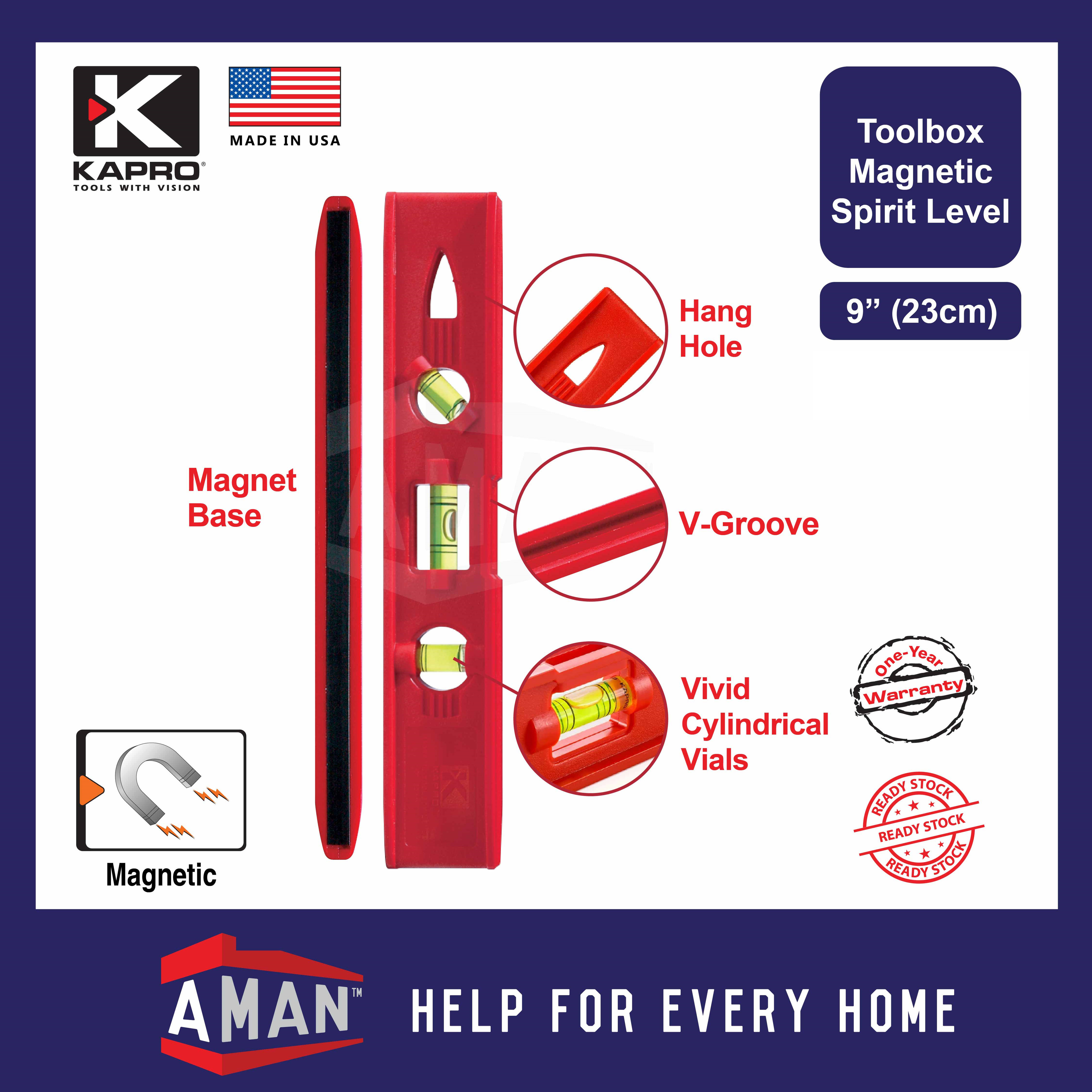 KAPRO Spirit Level Magnetic Toolbox Level Box Level Water Level Ruler ...