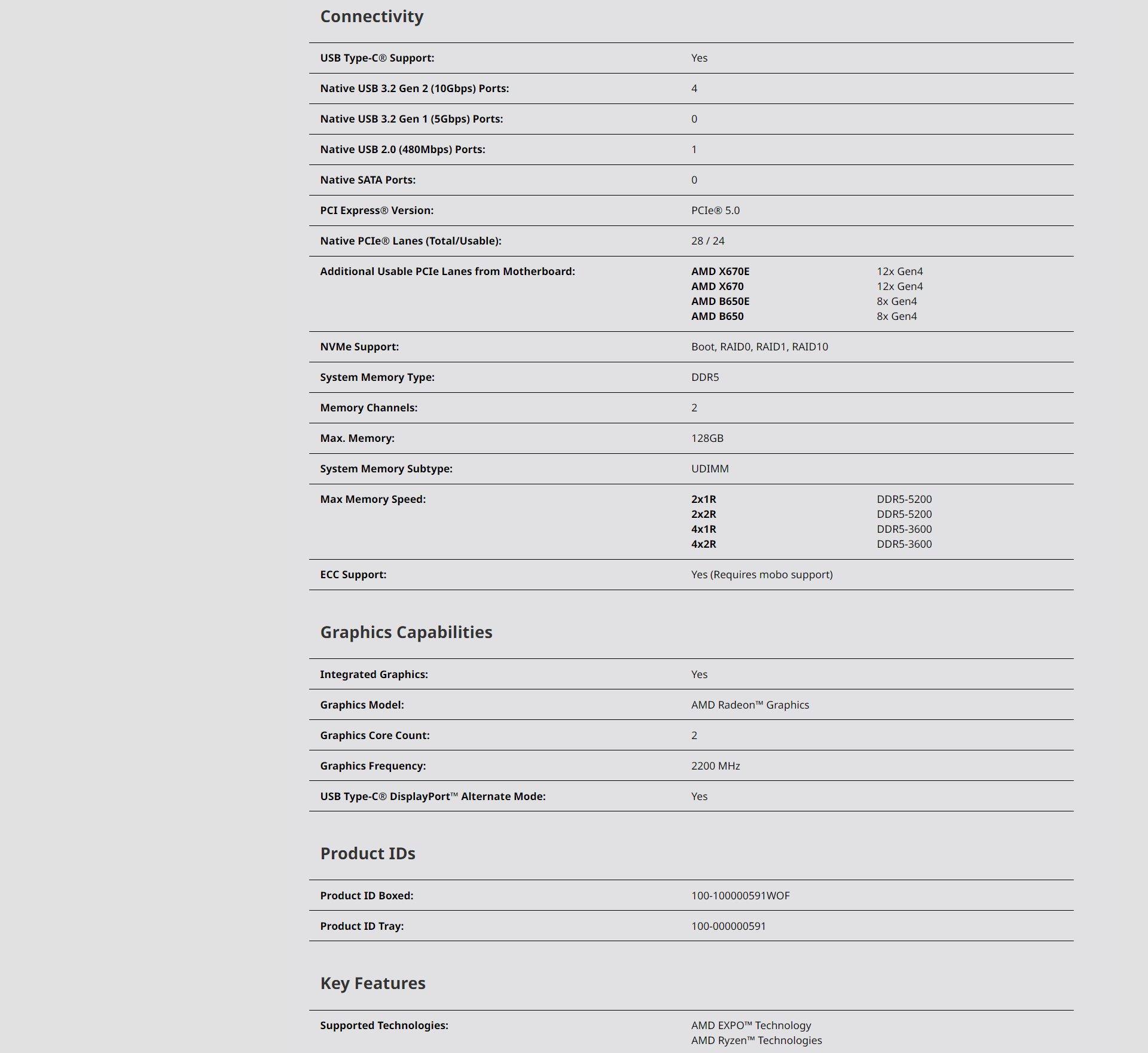 AMD Ryzen™ 7 7700X Desktop PC Processor [8 Core/16 Threads 4.5GHz/5 ...