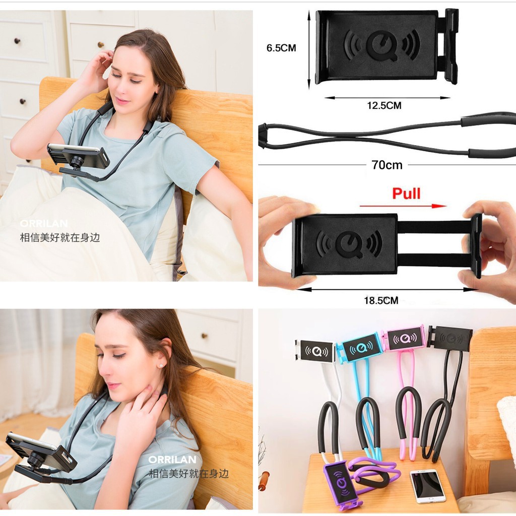 Long Neck Phone Holder 140cm 挂脖子网红手机支架 Lazy Phone Stand Mobile ...