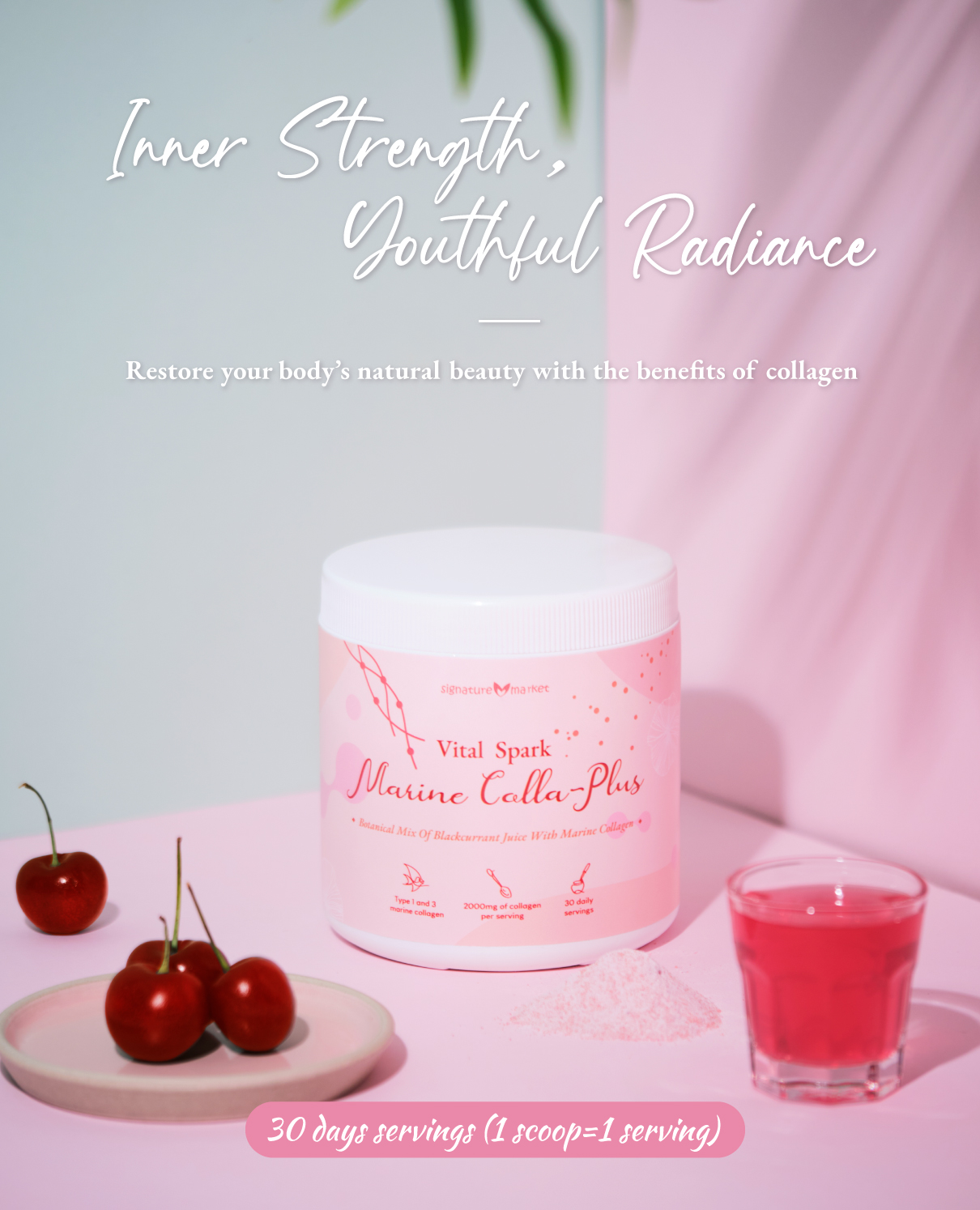 Signature Market Vital Spark Marine Colla-Plus (Collagen Powder, Skin ...