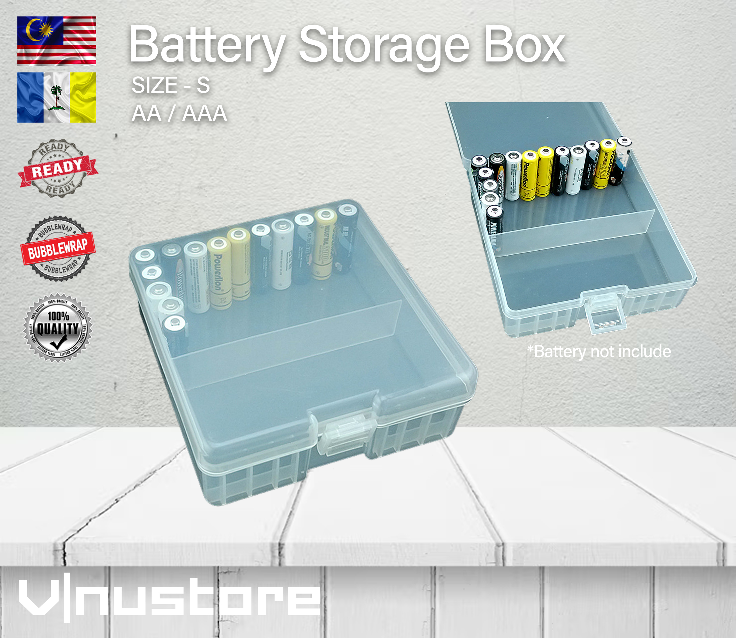 Battery Storage Box | AA AAA 9V Size C Size D Batteries Compartment ...
