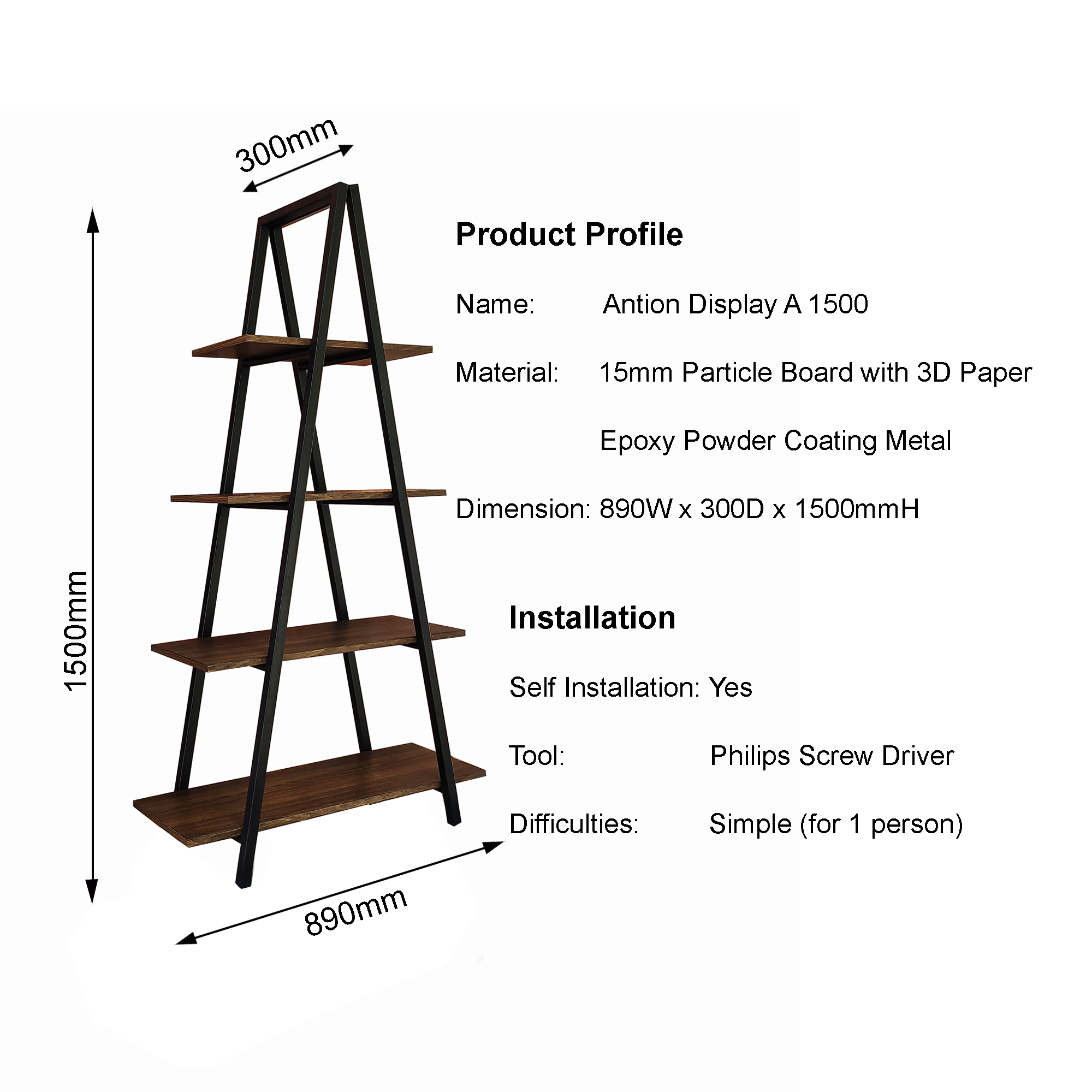 Antion Display A Book Rack Wooden Shelve Shelf Organizer Storage ...