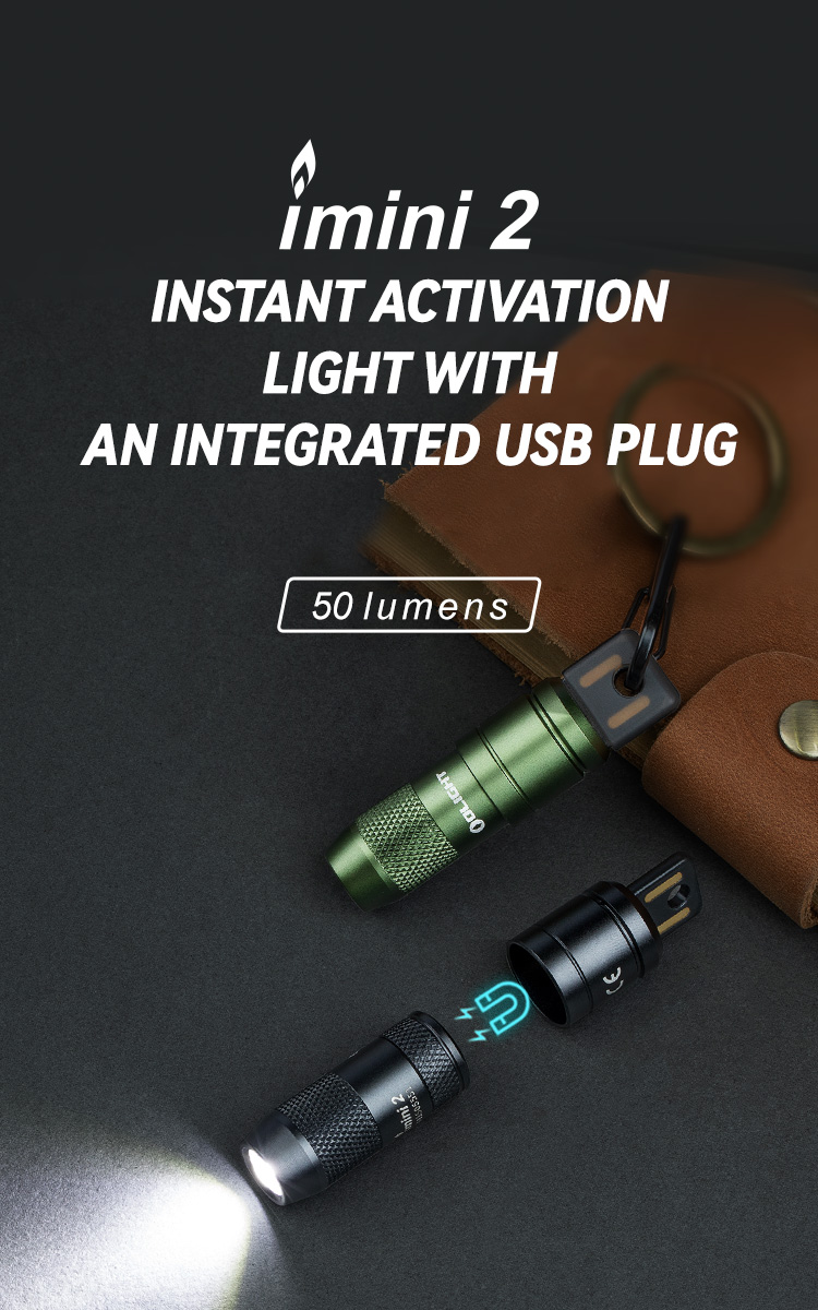 Olight imini 2 Rechargeable Mini Flashlight Instant Activation Camping ...