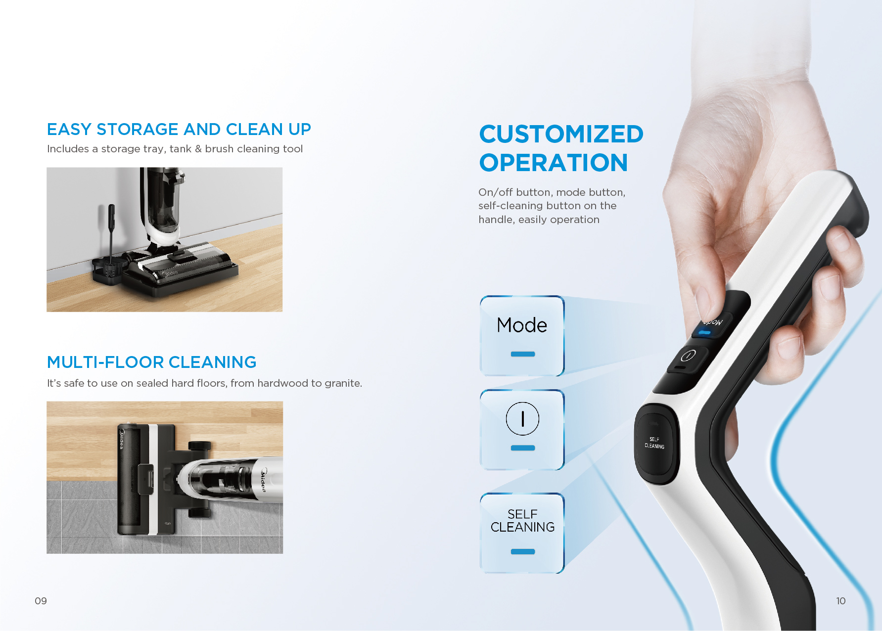 MIDEA Wet & Dry Cordless 3 in 1 Floor Washer / Vacuum / Mop with Self ...