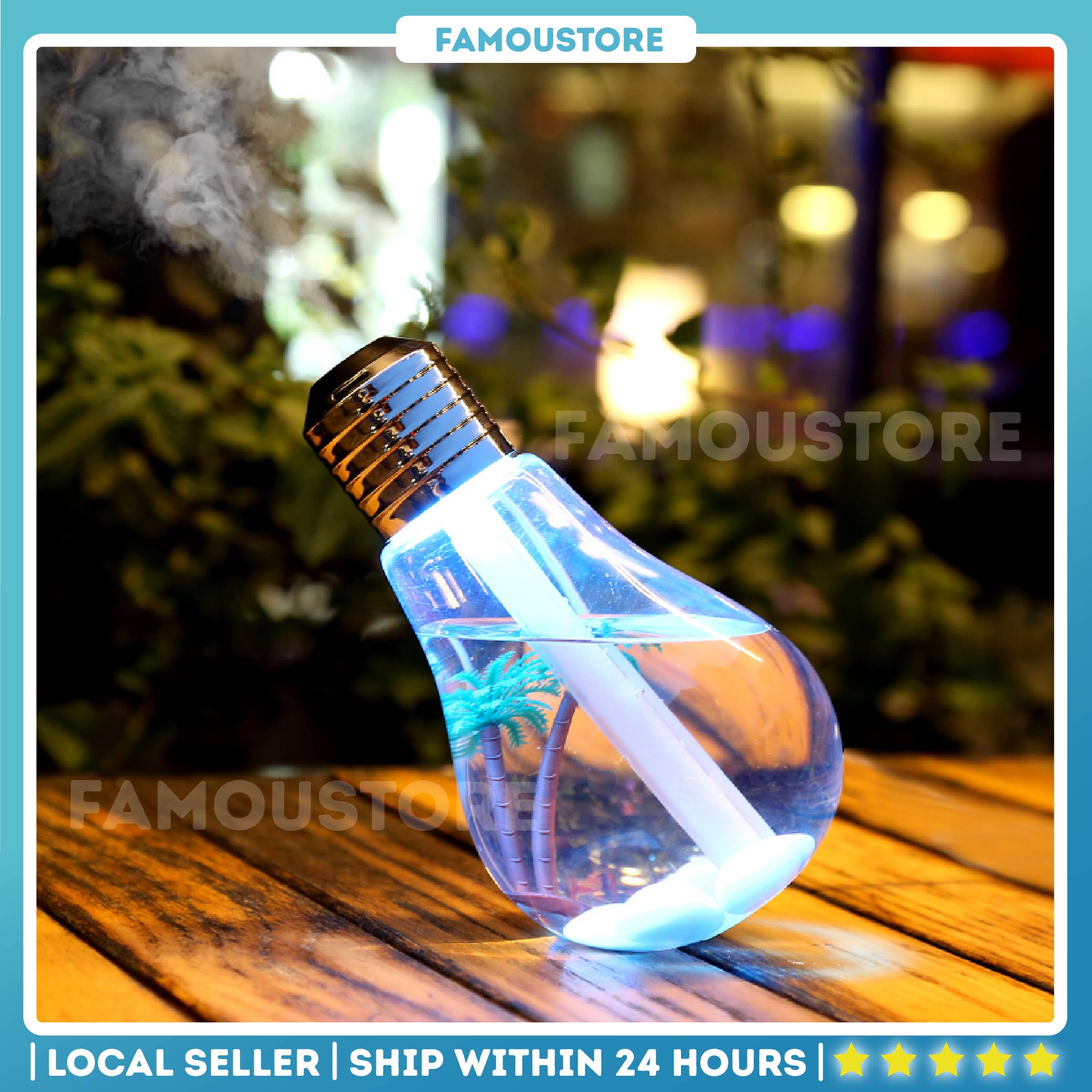 Bulb Air Humidifier Aroma LED Night Light Diffuser Romantic Air ...