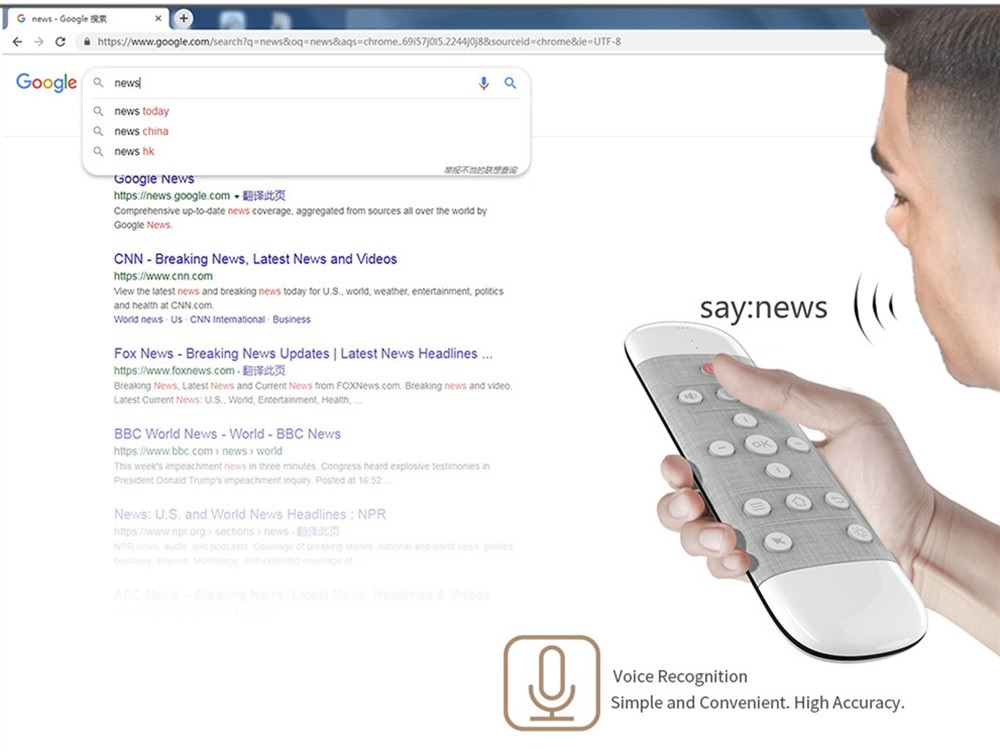 Q40 Voice Control Remote Air Mouse + Touchpad + Voice Input for TV Box Mini PC Computer Laptop ...