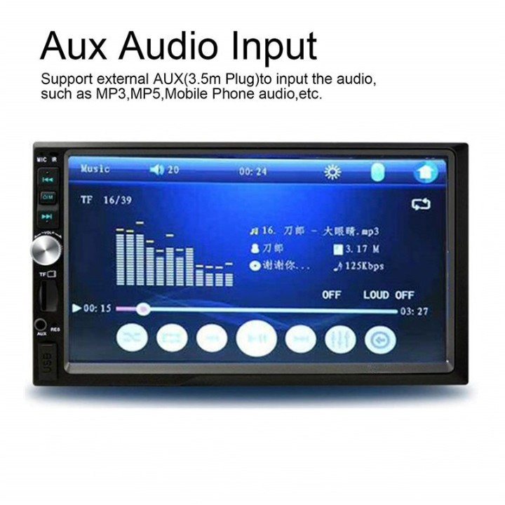 7" Double 2 Din HD Car Video MP5 Player 7018B Touch Screen FM Car Radio ...