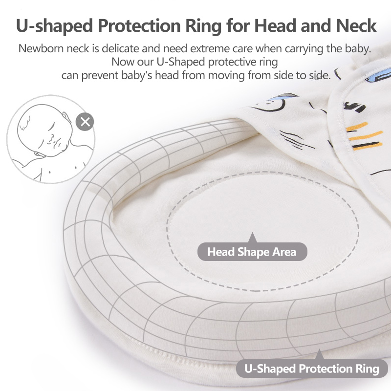 [Einmilk Baby Wrapper] Baby Wrapper with Cap Breathable Super Soft 100% ...