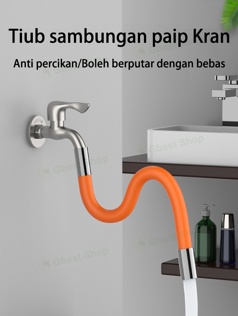 Faucet Extension Hose Bathroom Kitchen Flexible Extender Free Bending ...