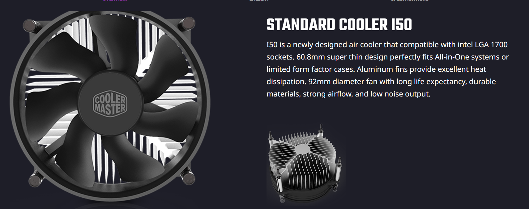 Cooler Master i30 / i50 CPU Cooler For Intel Socket LGA1700 LGA1200 ...