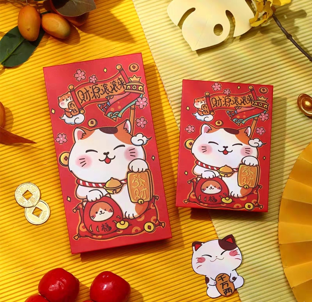 *READY STOCK* 5pcs Red Meow Cat Cute Cartoon Ang Pao 2025 Red Money ...