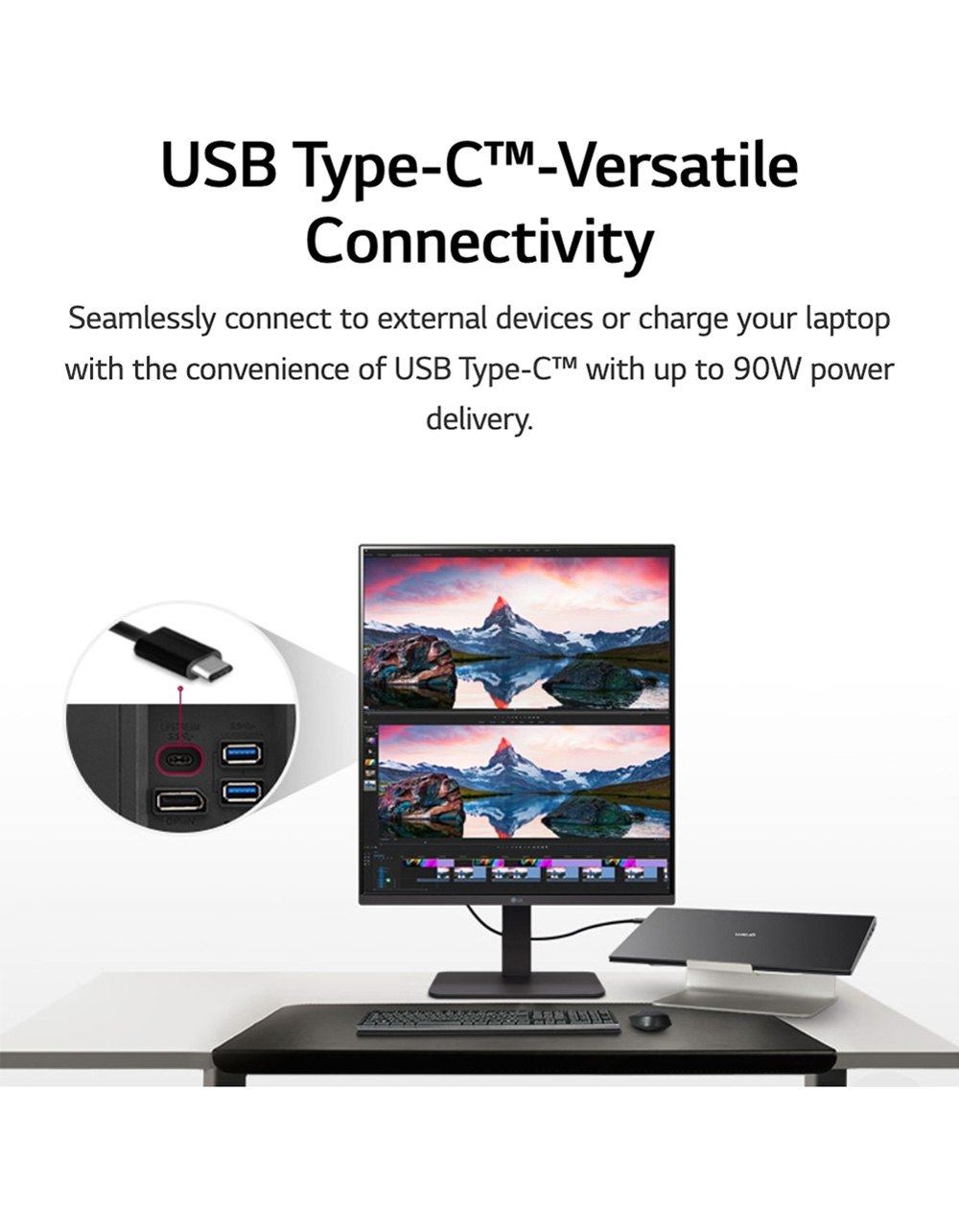 LG 28" 28MQ750 Nano IPS SDQHD 16:18 HDR10 60Hz 5ms KVM USB Type-C ...