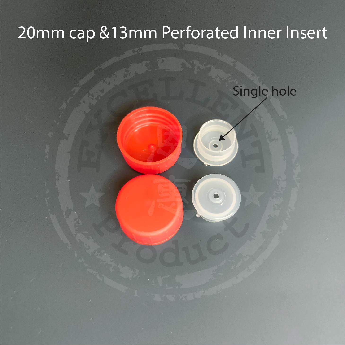 (10pcs) 20mm cap and Perforated (HOLE) Inner insert ONLY for this type ...