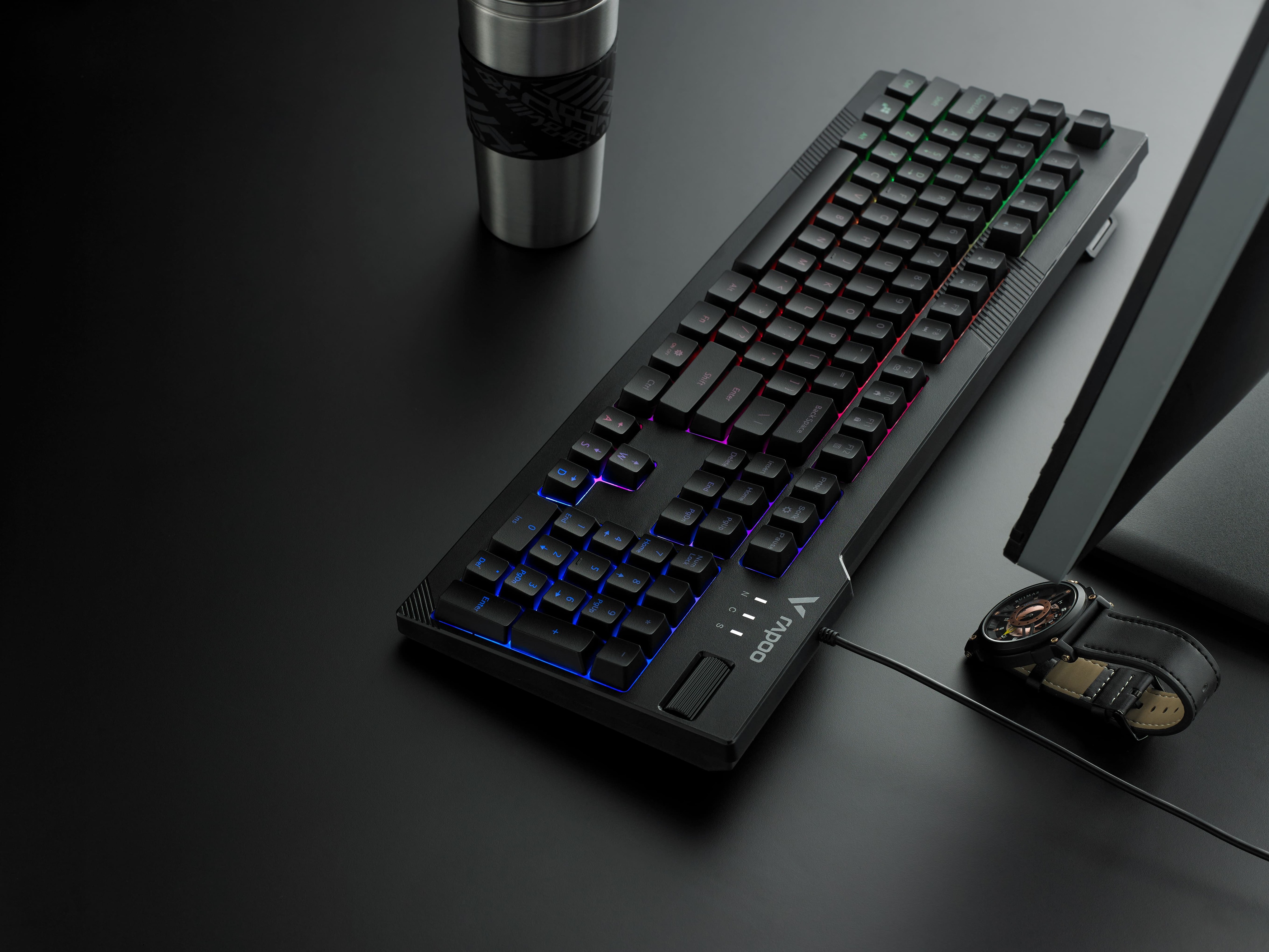 Rapoo V50S Mixed-Color Backlit Gaming Keyboard USB Wired 104 Key Keyboard - 3 Years Warranty ...