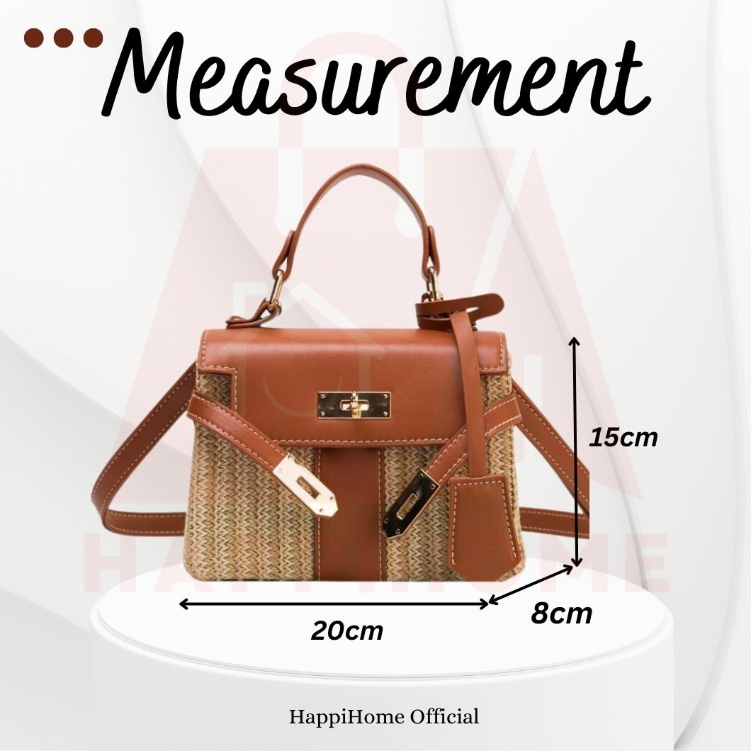 Korean Stylo Woven Knitted Beg Rotan Woman Rattan Sling Bag Handbag ...