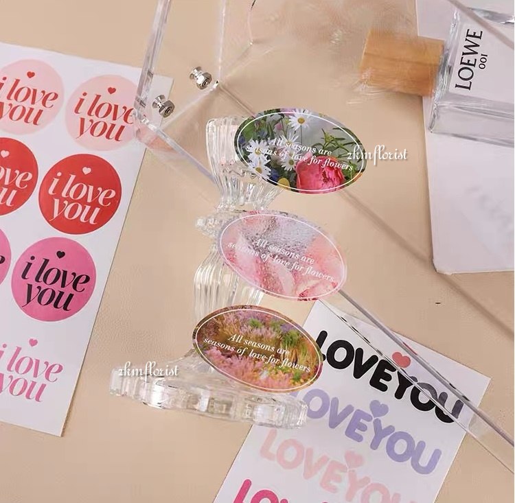 (5PCS) FLOWER STICKER Bouquet DIY Waterproof Stickers Label Scrapbook ...