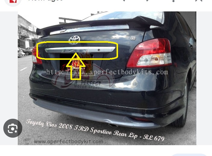 TOYOTA VIOS NCP93 2007 REAR BONNET GARNISH CHROME(GOT KEY HOLE ...