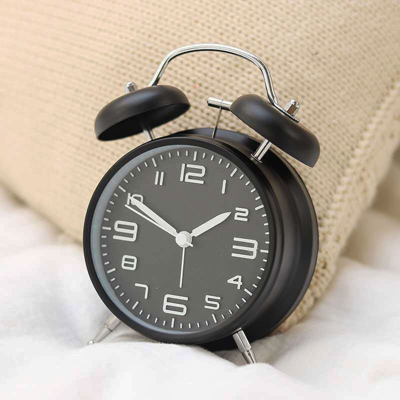 𝐄𝐀𝐒𝐘 𝐑𝐄𝐂𝐎𝐆𝐍𝐈𝐙𝐄 4 Inches Twin Bell Classic Alarm Clock Loud Sound Non ...