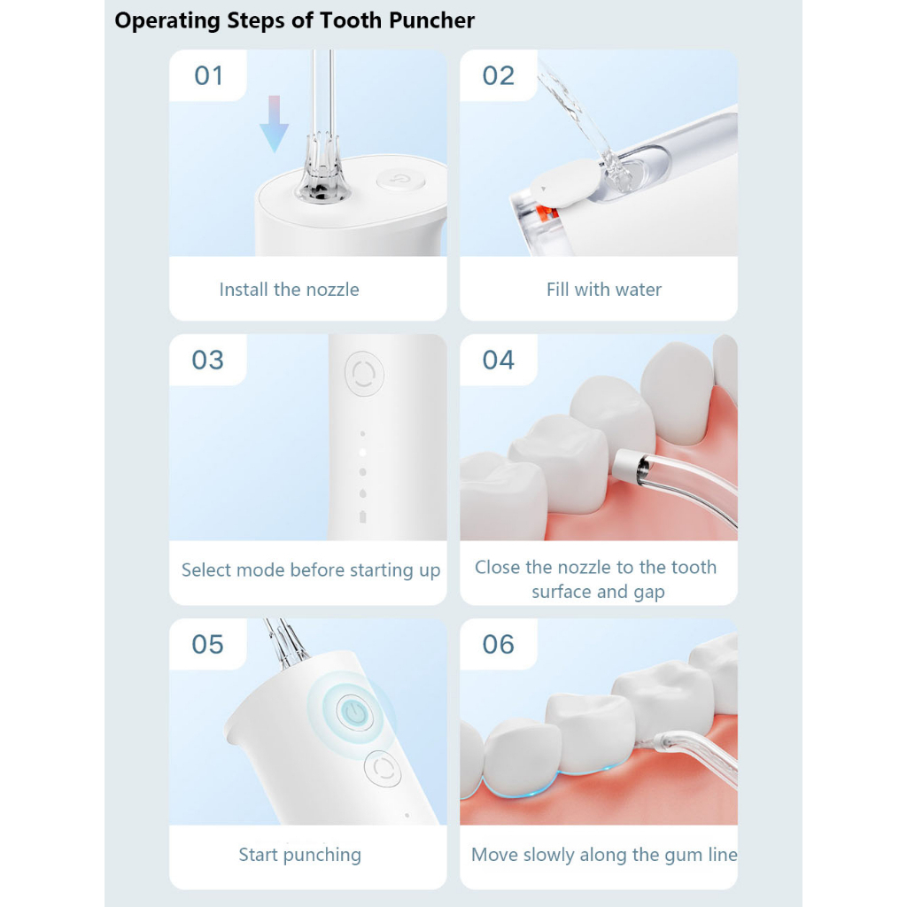 Xiaomi Mijia Portable Water Flosser F300 4 Speed High Frequency Pulse ...