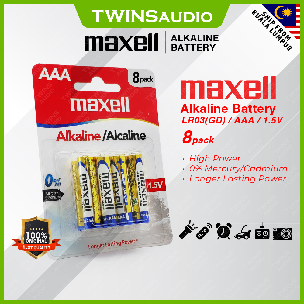 ORIGINAL Maxell Alkaline AA / AAA / 9V Long-Lasting Power Heavy Duty ...