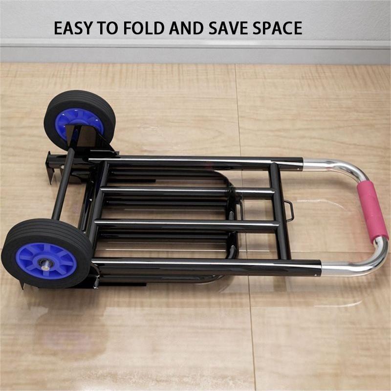 Foldable Trolley Extendable Hand Truck Carrier Trolley Luggage Cart ...