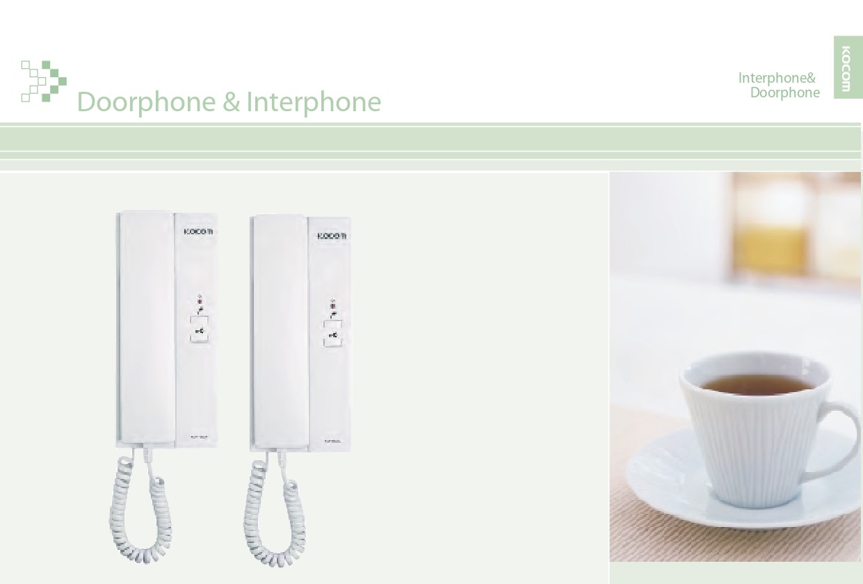 Kocom Korea 1 to 2 Door Phone System Intercom 230V AC Powered 4 Wire ...