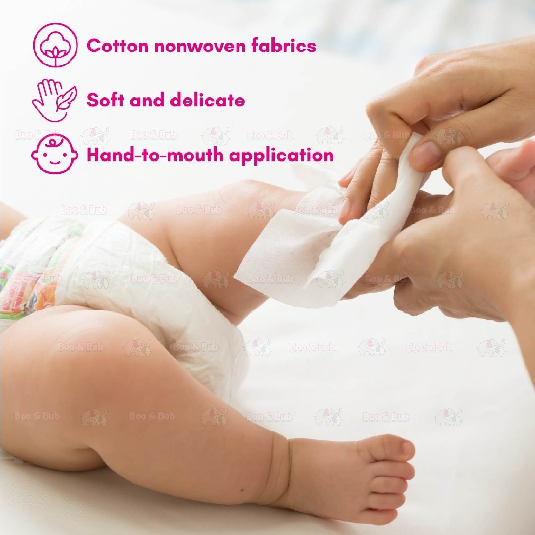 Boo&Bub 3x 80pcs Premium Honey Comb Non alcohol BABY WIPES Wet Tissue ...