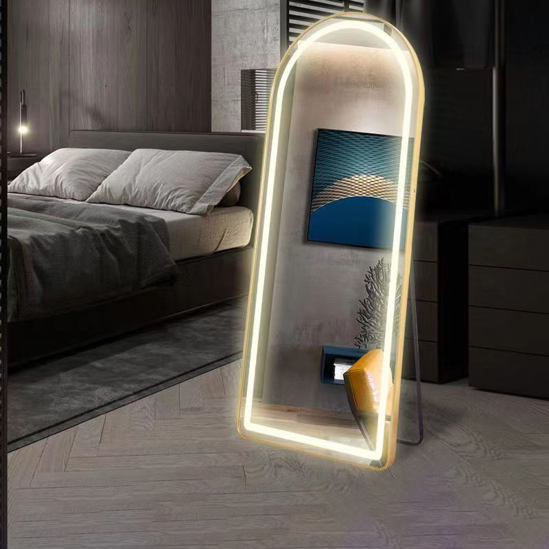 LED arch mirror full body mirror Aluminum floor mirror Fitting mirror ...